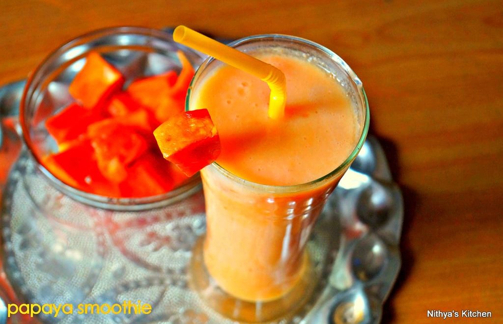 PAPAYA SMOOTHIE Recipe | nithyaskitchen