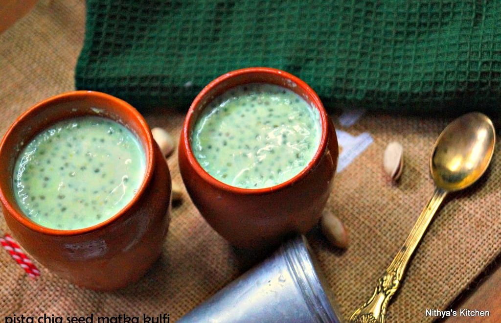 PISTA CHIA SEEDS MATKA KULFI Recipe | nithyaskitchen
