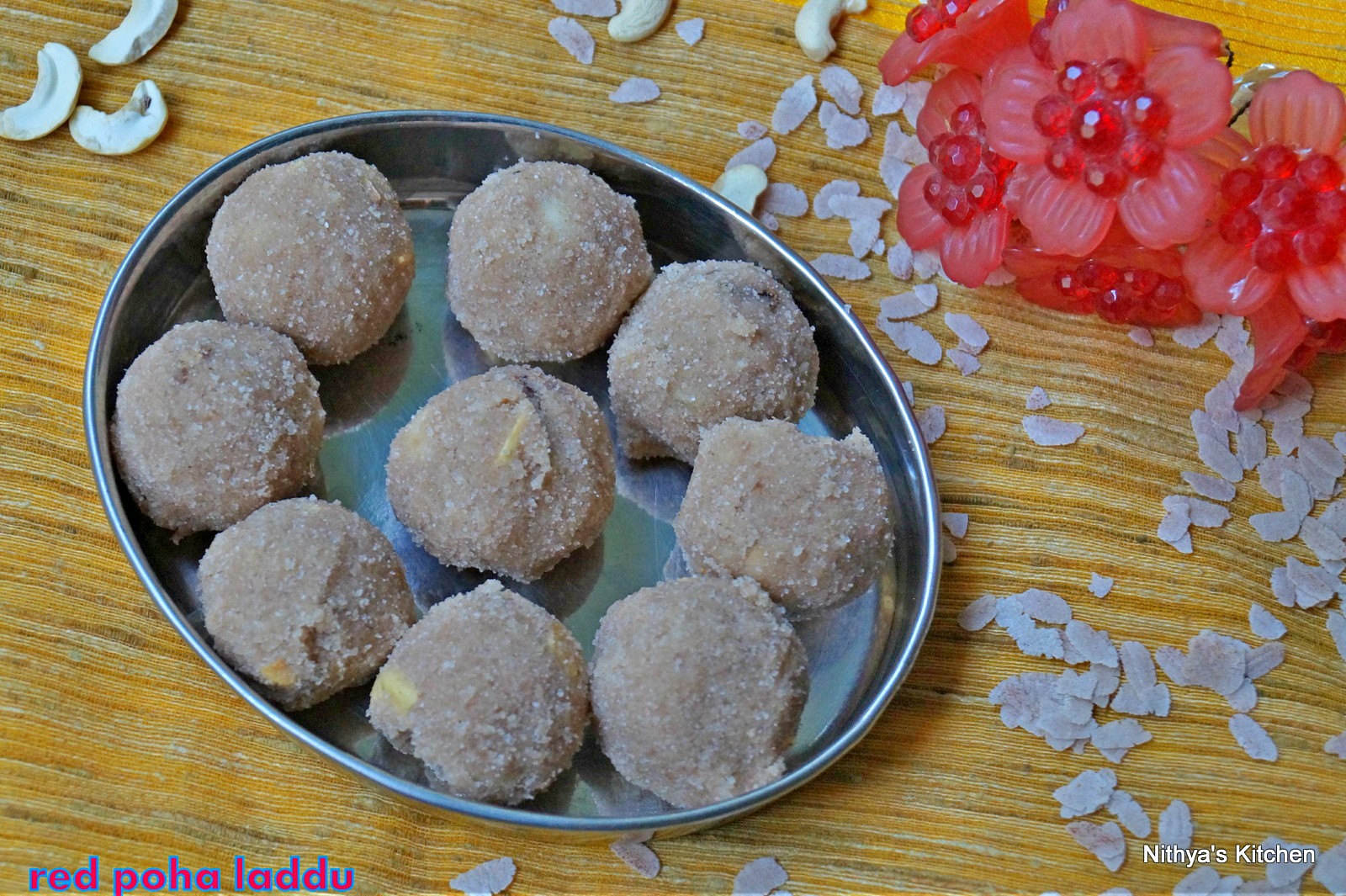 RED POHA LADDU | Nithya's Kitchen